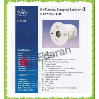 PNE PTH311 RECESSED MOUNTED EMERGENCY LIGHT LED | Shopee Malaysia