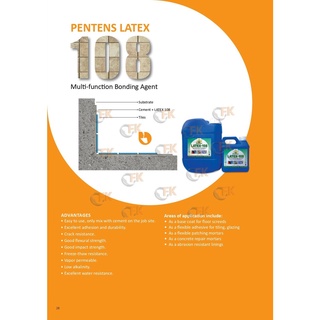 Pentens Latex-108 Water Resistant Bonding Agent Water Mortar ...