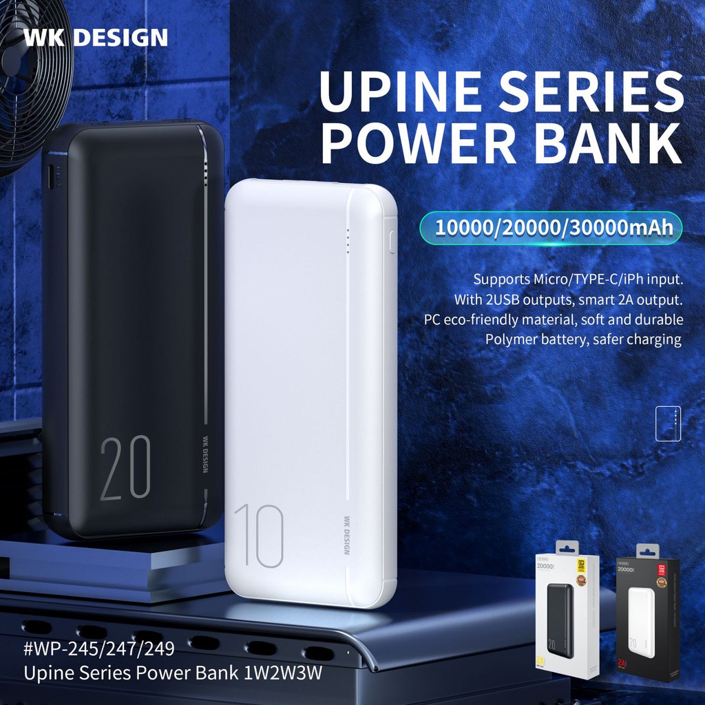 WK Design WP-245 10000mAh / WP-247 20000mAh / WP-249 30000mAh 2A Fast ...