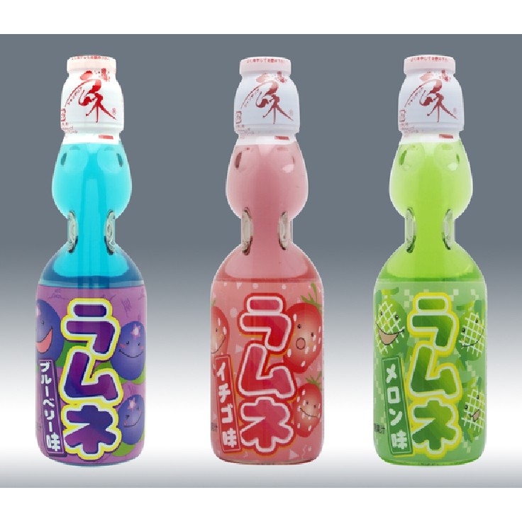 Bin Ramune (Blueberry, Strawberry, Melon) Aji 200ml (HATA) Japan ...