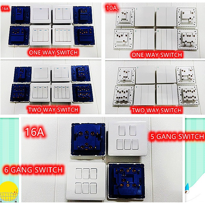 10A / 16A Wall Plug Slim Modern Switch Glossy Switch Plug White LAMP ...