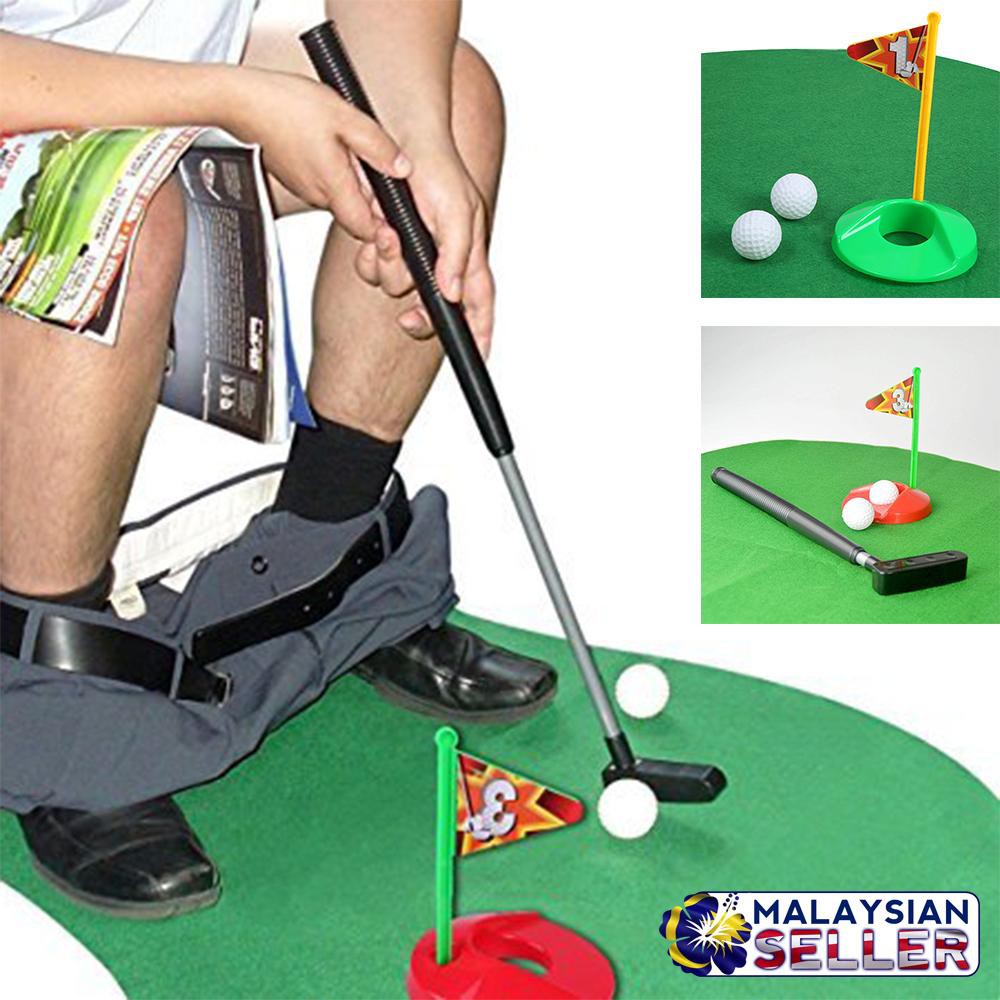 Toilet Golf Potty Putter Toilet Putting Mat Golf Game | Shopee Malaysia