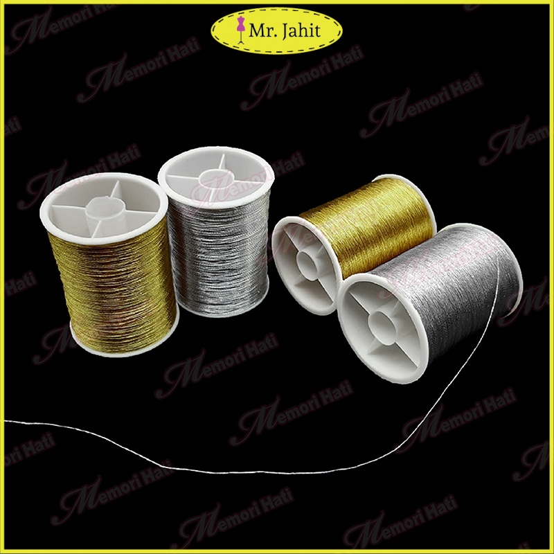 Metallic Embroidery Thread / Benang Sulaman / Gold & Silver | Shopee ...