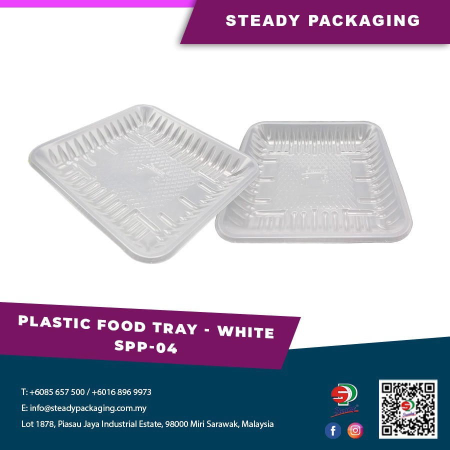 Food Tray Plastic Tray White (SPP-04) [100pcs] | Shopee Malaysia