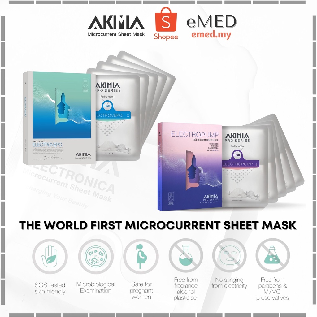 AKIMIA World's First Microcurrent Sheet Mask - ElectroPump Pro ...