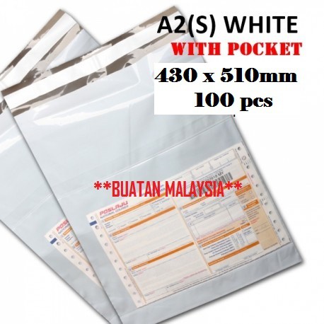 100 pcs A2 Size Flyer Courier Packaging Bag With Pocket | Shopee Malaysia
