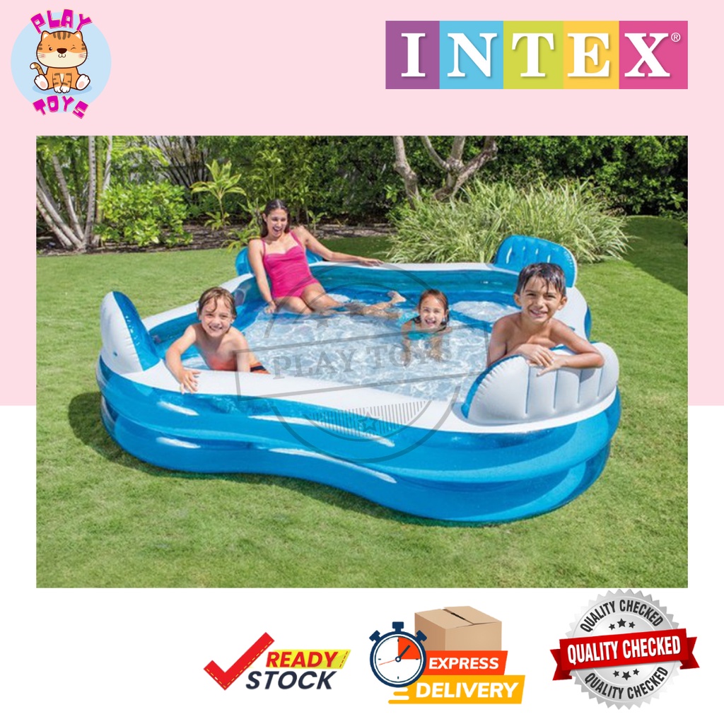 INTEX 56475 Family Lounge Pool/Large Inflatable Swimming Pool/Kolam ...