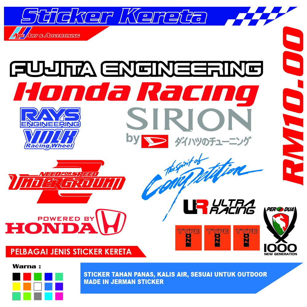 STICKER KERETA, STICKER CERMIN, STICKER BODY, STICKER BONET, STICKER ...