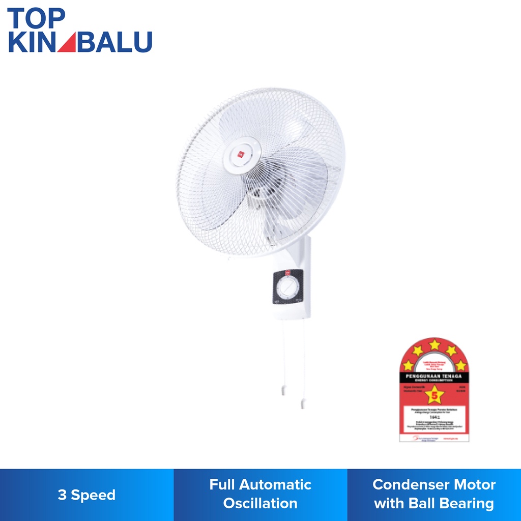 KDK 16" KU408 WHITE WALL FAN | Shopee Malaysia
