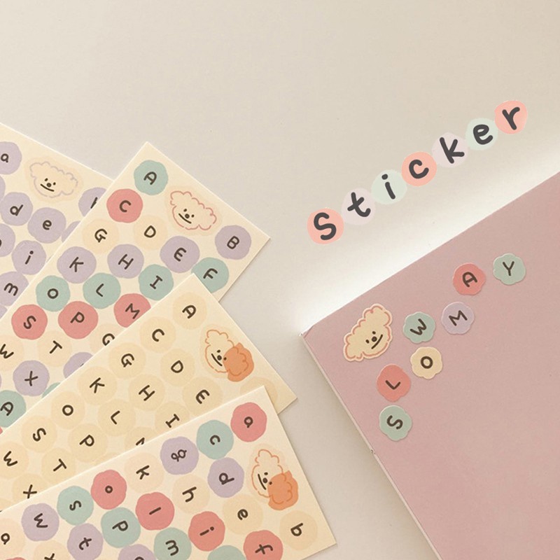 DIY Cute Cartoon Letter Sticker Alphabet Sticker Korean Style Stickers ...
