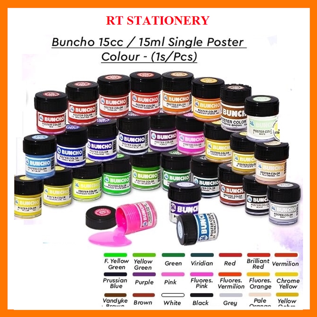 Buncho Poster Colour 15cc (Single Colour) | Shopee Malaysia