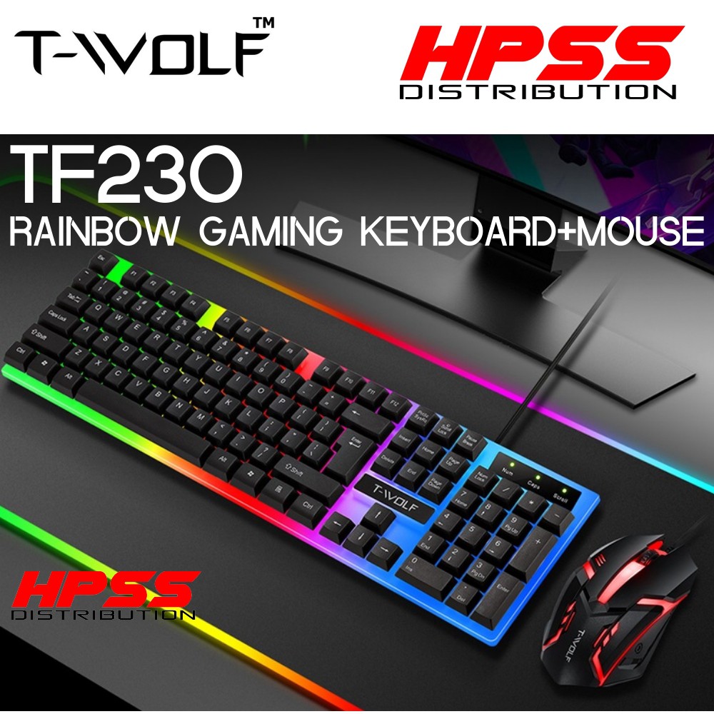 T Wolf Tf230 V1 Gaming Keyboard Mouse Set Rainbow Led Backlight Tf200 G21 G21b Tf230 K511