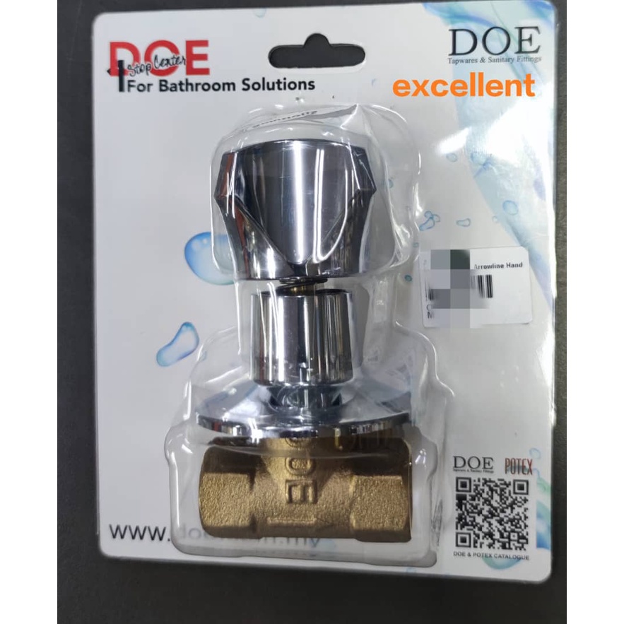 Original DOE DE60 1/2" Stop Cock | Concealed Stopcock/ Chrome Bathroom ...