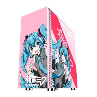 Hatsune Miku Animation Pink PC Case 2D Desktop PC Case Side See-through ...