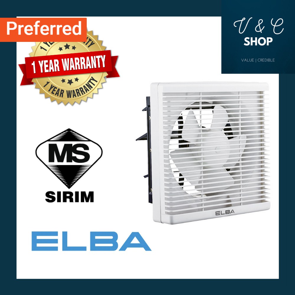 Elba Wall Mounted Ventilation Fan EVF-E0825GM(WH) 8inch 8" Quiet ...