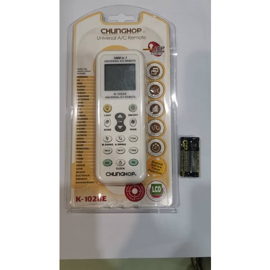 Chunghop Universal Aircond Remote Control K 1028e Original Chunghop