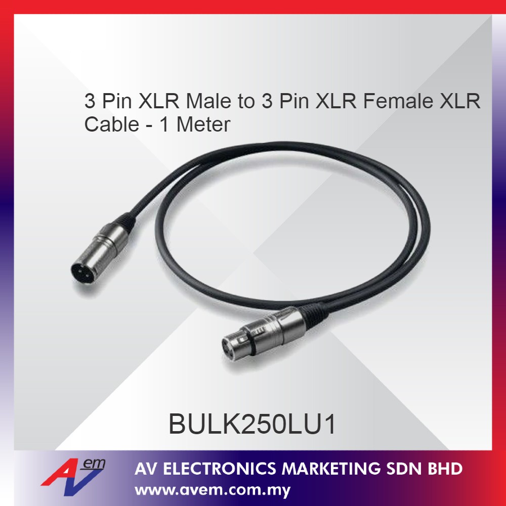 Proel Bulk250lu1 Balanced Cable With Proel Xlr 3p Male Cable Mount