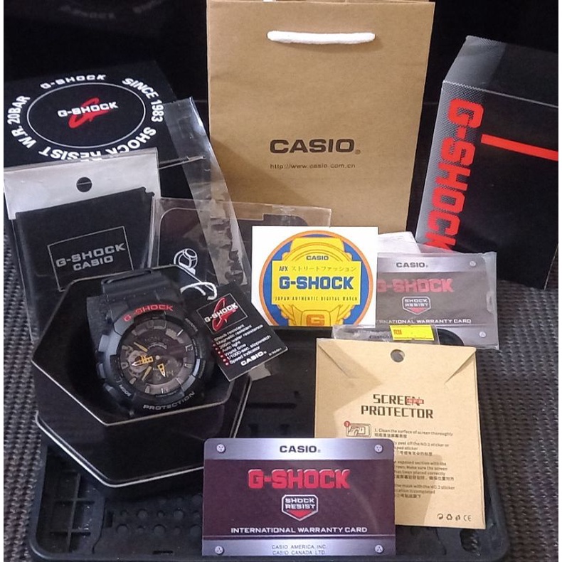 [ORIGINAL] New Casio Gshock GA110 Series Resin Band Red Black ...