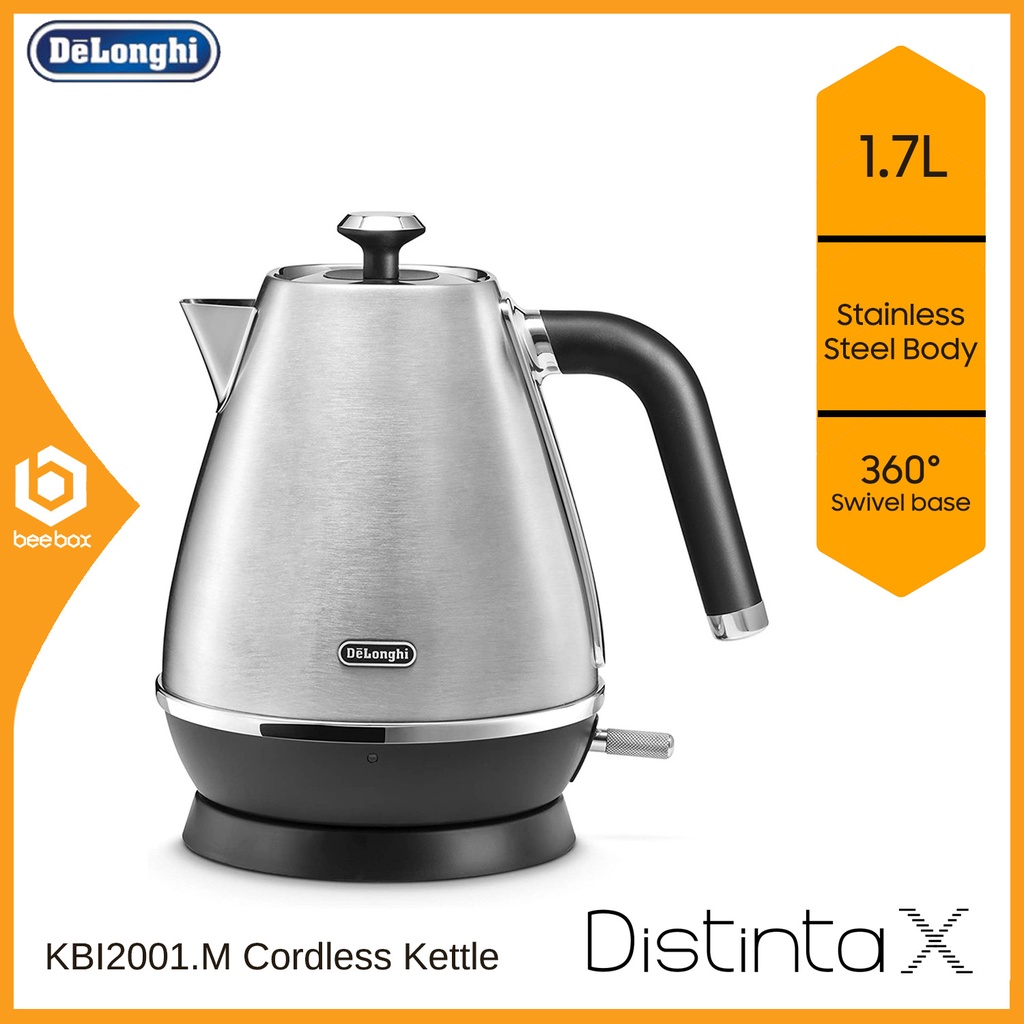 Delonghi Distinta Stainless Steel Cordless Kettle 1.7L (KBI2001S Silver ...