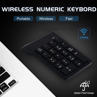 18 Keys Wireless Number Pad Keyboard With 2.4G USB Receiver Numeric ...