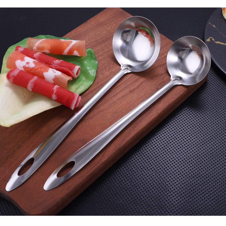ZOLELE stainless steel spoon, 201, for fondue and home soup | Shopee ...