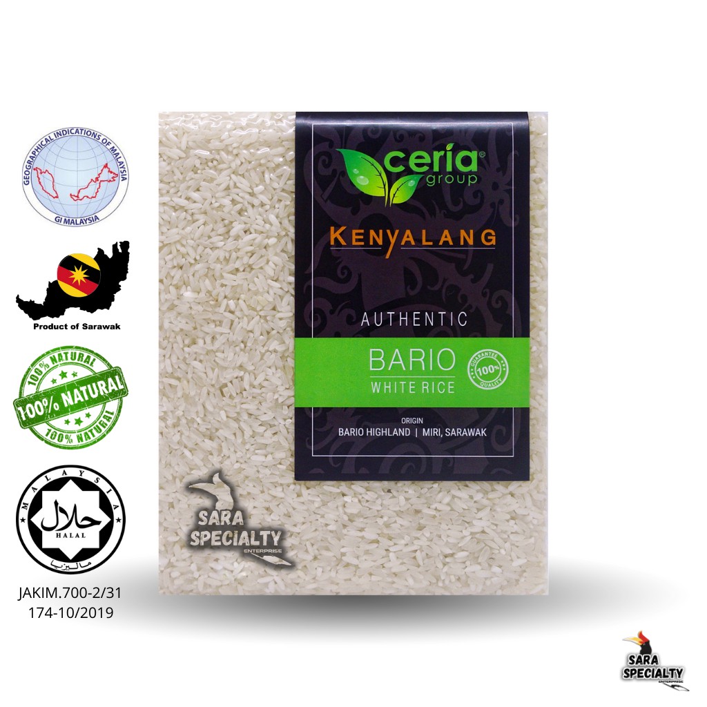 1kg Authentic White Bario Rice / Beras Putih Bario / 白巴里奥米 - Kenyalang ...