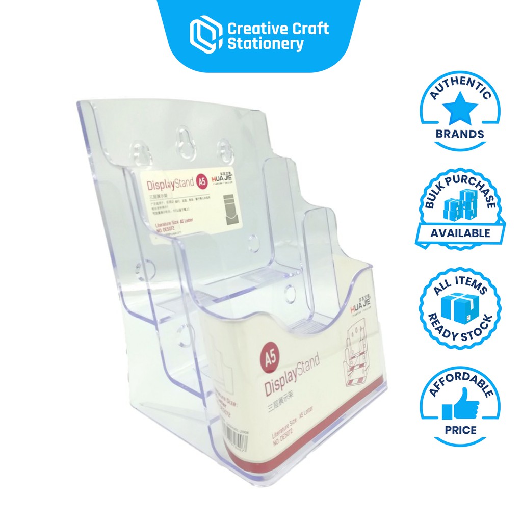 Acrylic Brochure Display Stand Holder | Size A6 A5 A4 Multi Purpose ...