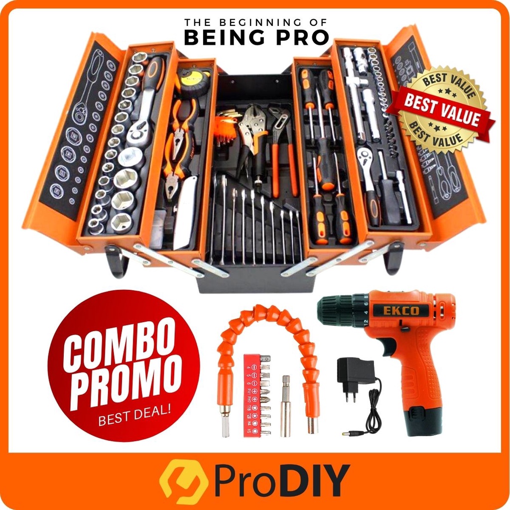 85PCS Tool Box - Heavy Duty Cantilever Metal 85 PCS Set Ratchet Spanner ...