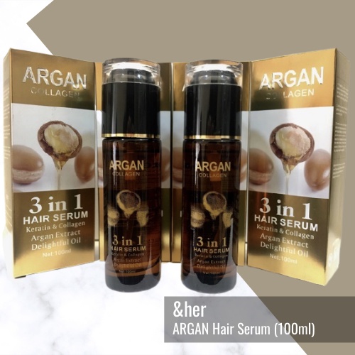 Argan Collagen 3 in 1 Hair Serum (100ml) | Shopee Malaysia