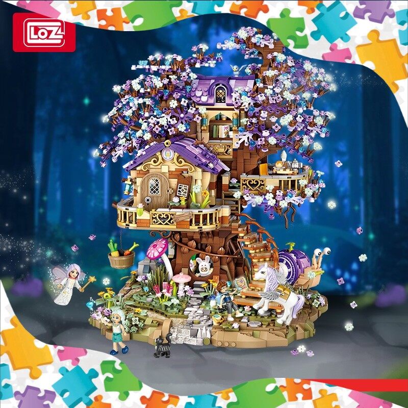 LOZ IDEAS 1065 Mini Block Elves Purple Tree House Elf Fairy Tale ...