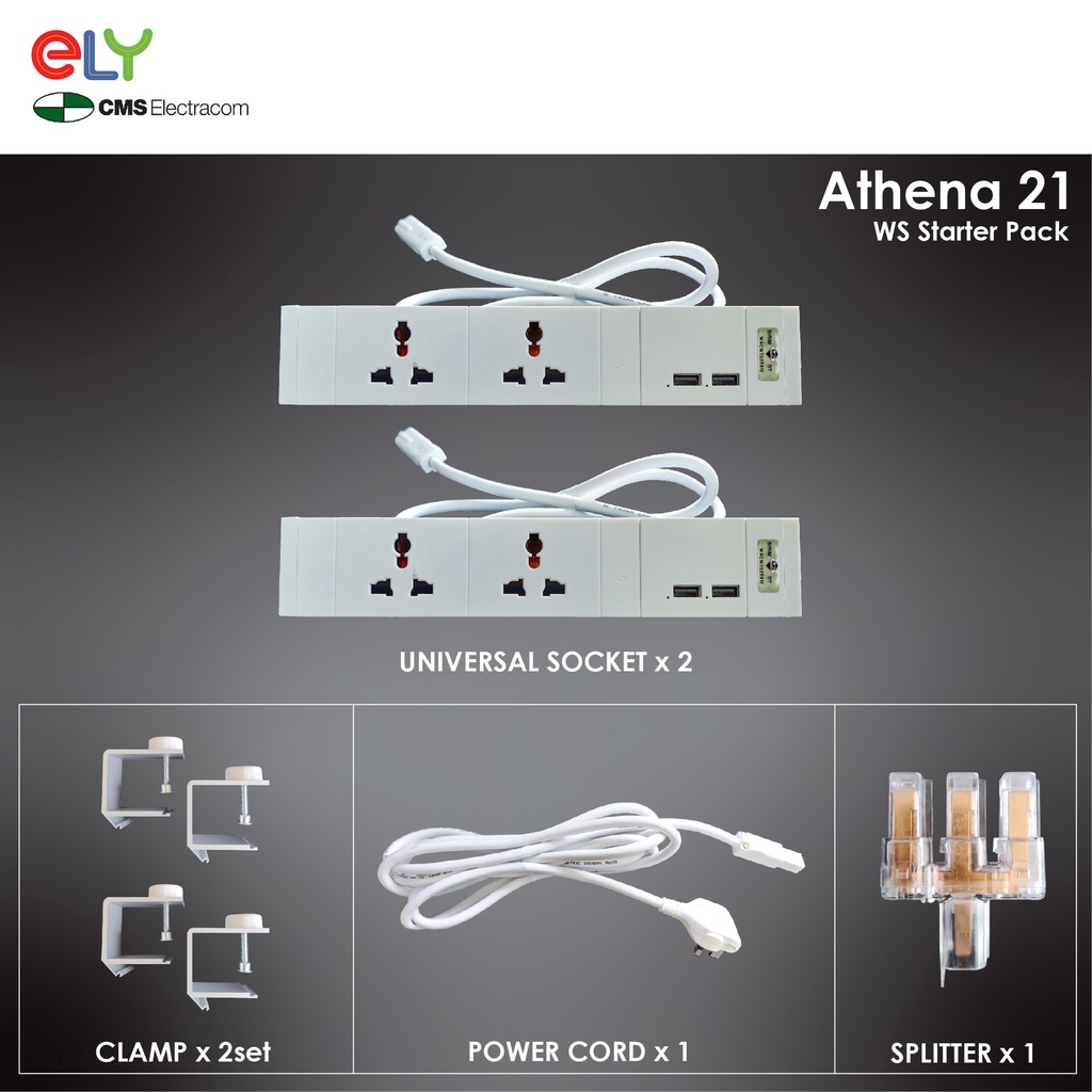 CMS Athena Universal Socket Extension With Dual Qualcomm USB [SIRIM ...