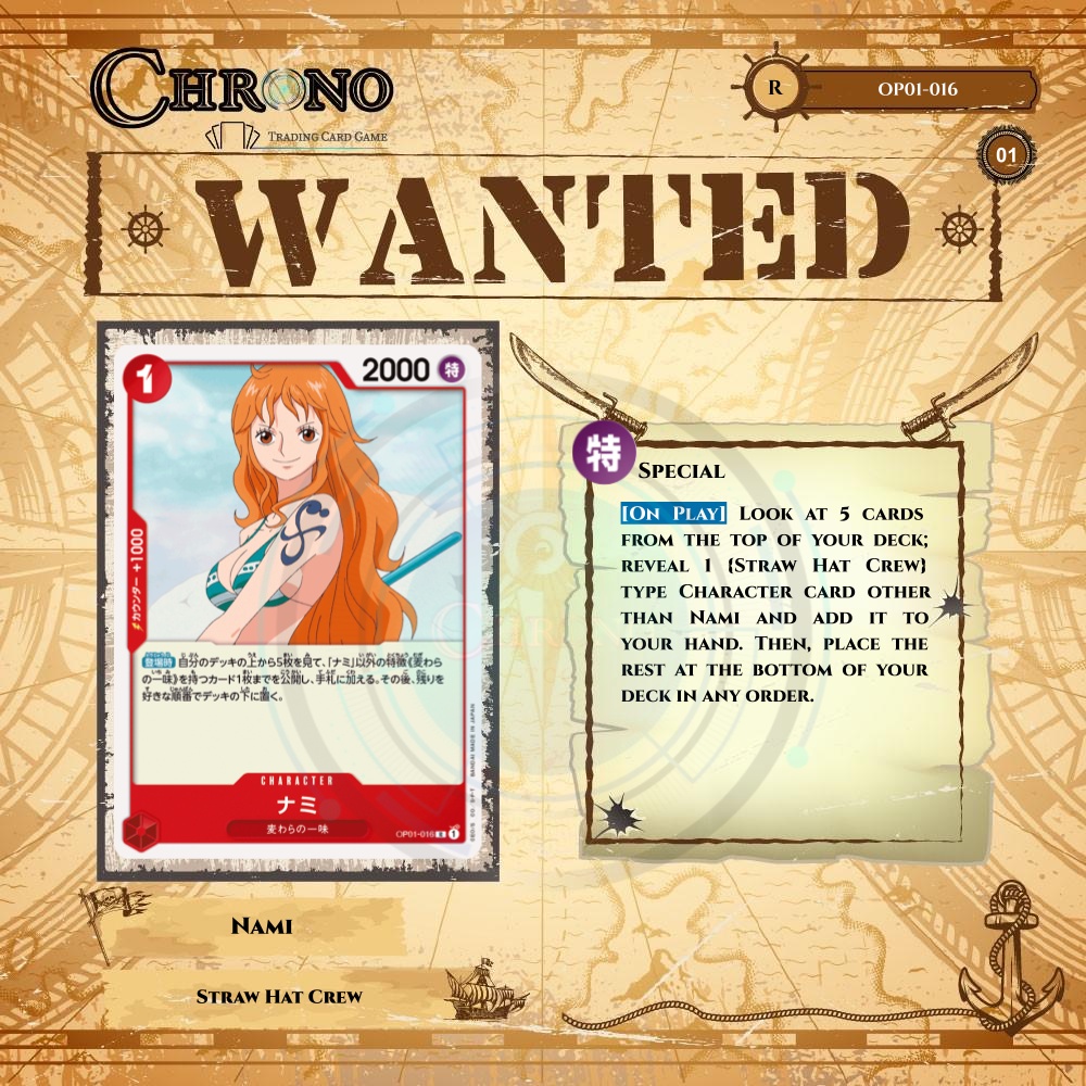 OP01-016 | Nami | Rare | Character | One Piece TCG Single | Chrono TCG ...