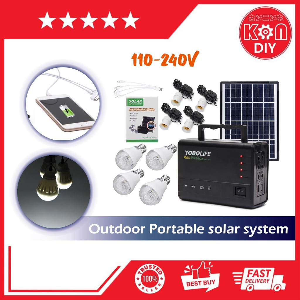 KNN-DIY Outdoor Portable solar system Solar Panels Charging Generator ...