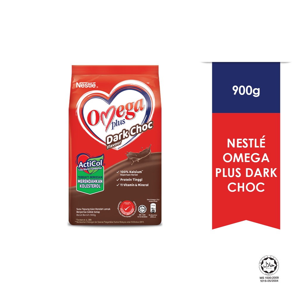 NESTLE OMEGA PLUS Acticol Dark Chocolate Softpack 900g | Shopee Malaysia