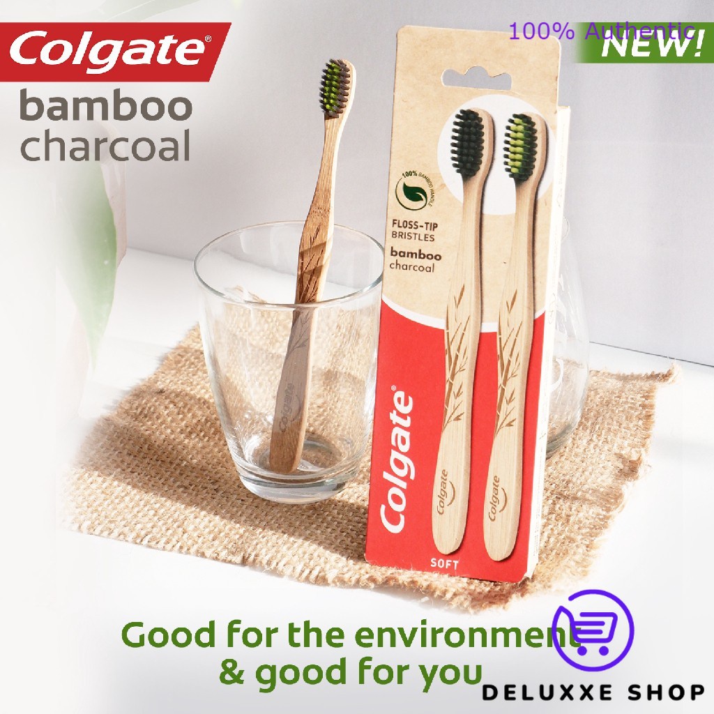 COLGATE BAMBOO CHARCOAL TOOTHBRUSH 2'S | Shopee Malaysia