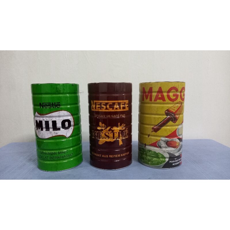 [Limited Edition] Milo/Nescafe/Maggi Design Tin Tabung Vintage ...