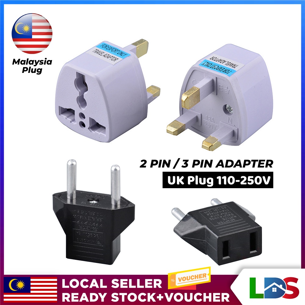 LDS 3 Pin Universal Adapter Plug Head UK 3 Pin Malaysia China Plug ...