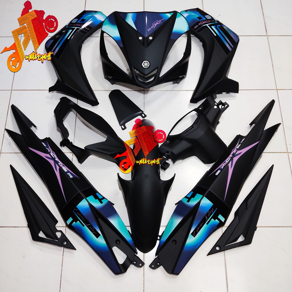 Yamaha Lc 135 V1 Cover Set Metallic Black Matt Black Doxou 2020 Ready Stock | Shopee Malaysia