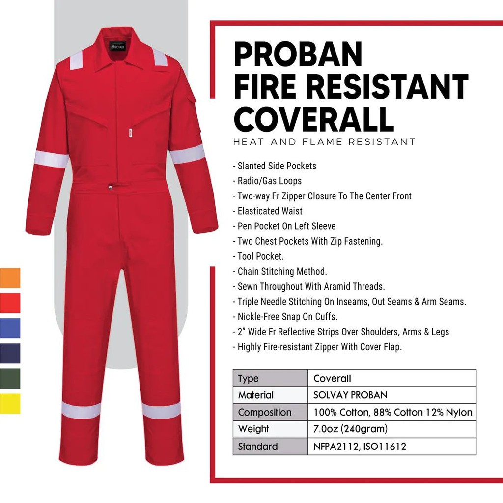 SHERWOOD PROBAN NFPA2112 FIRE RETARDANT COVERALL FRC | Shopee Malaysia
