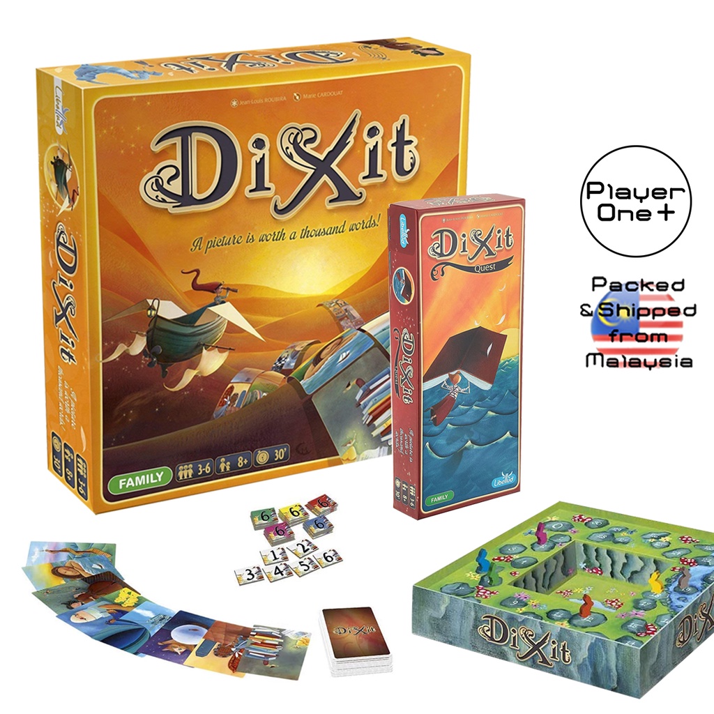 Dixit Base And Quest Expansion Board Game Fun Illustrated Cards Family ...