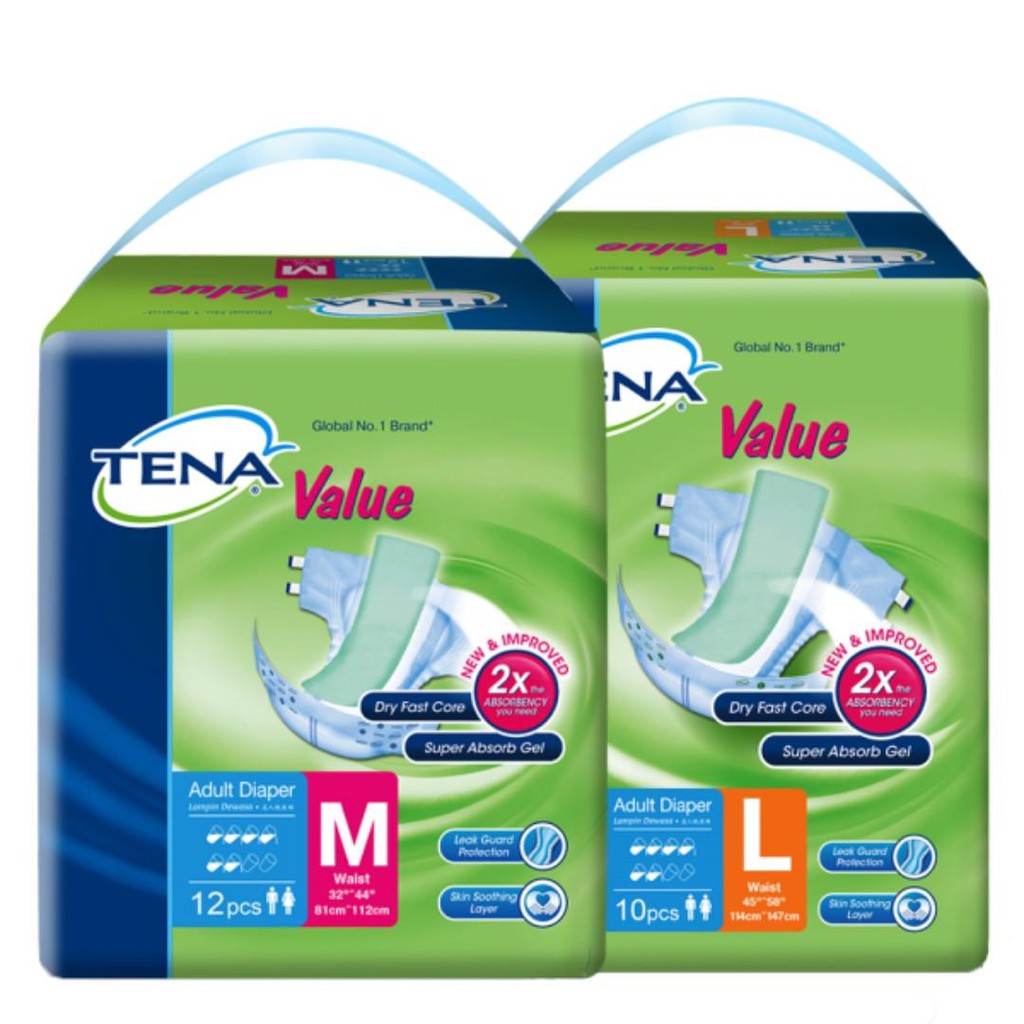 TENA adult diaper Value L10/M12 | Shopee Malaysia