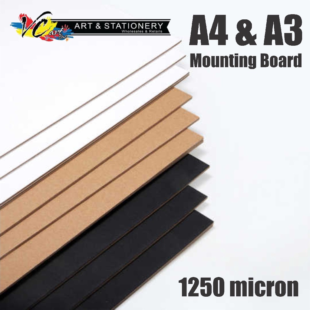 Craft E Mounting Board A3 A4 Size Black White Kraft Shopee Malaysia