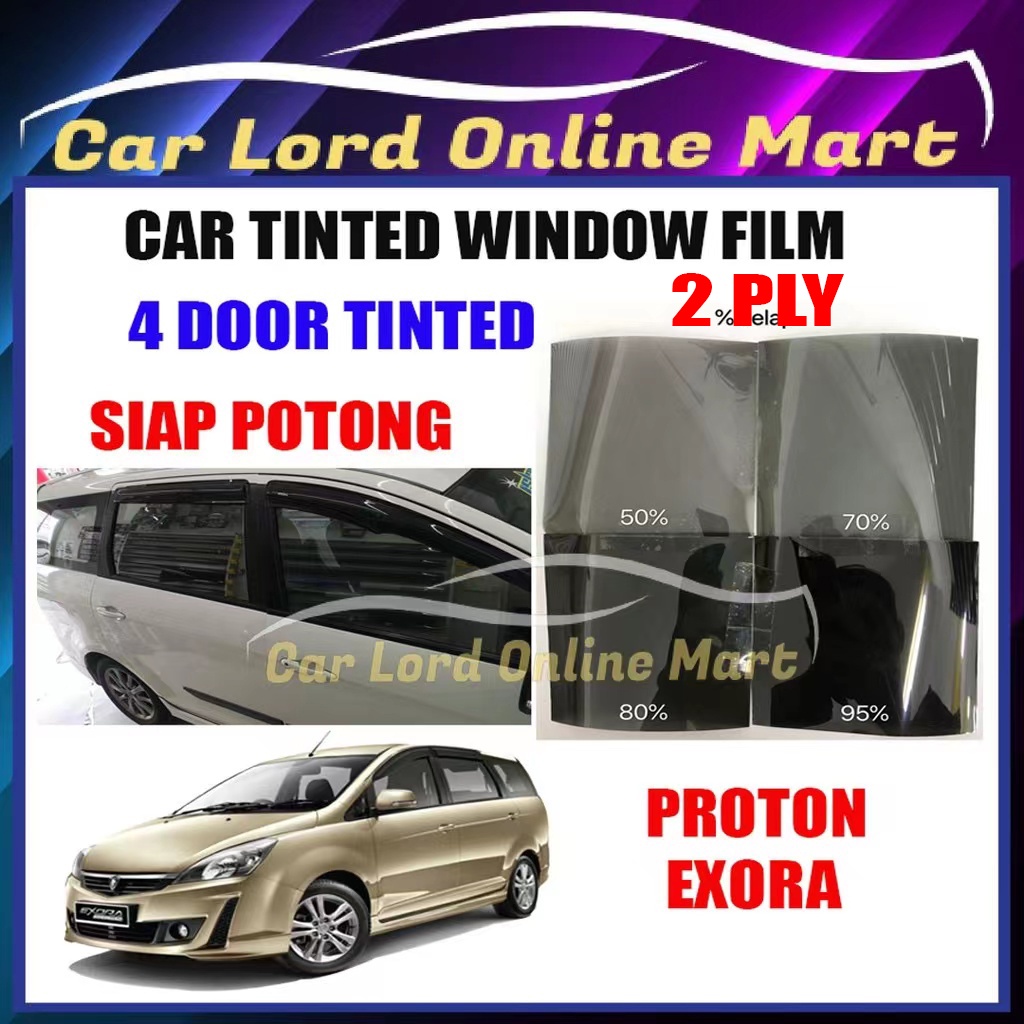 Proton Exora 4 Door Tinted 2PLY UV 99% Hitam(Gelap 30% 50% 65% 80% 95% ...