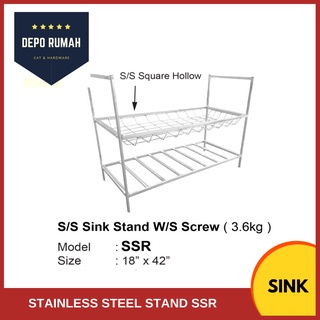 [READY STOCK] 18" x 42" Depo Rumah Sinki Dapur Stainless Steel Sink ...