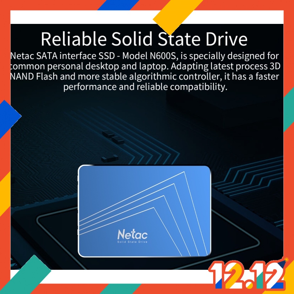 NETAC N600S 128GB/ 256GB/ 512GB/ 1TB SATA III SSD STORAGE | Shopee Malaysia