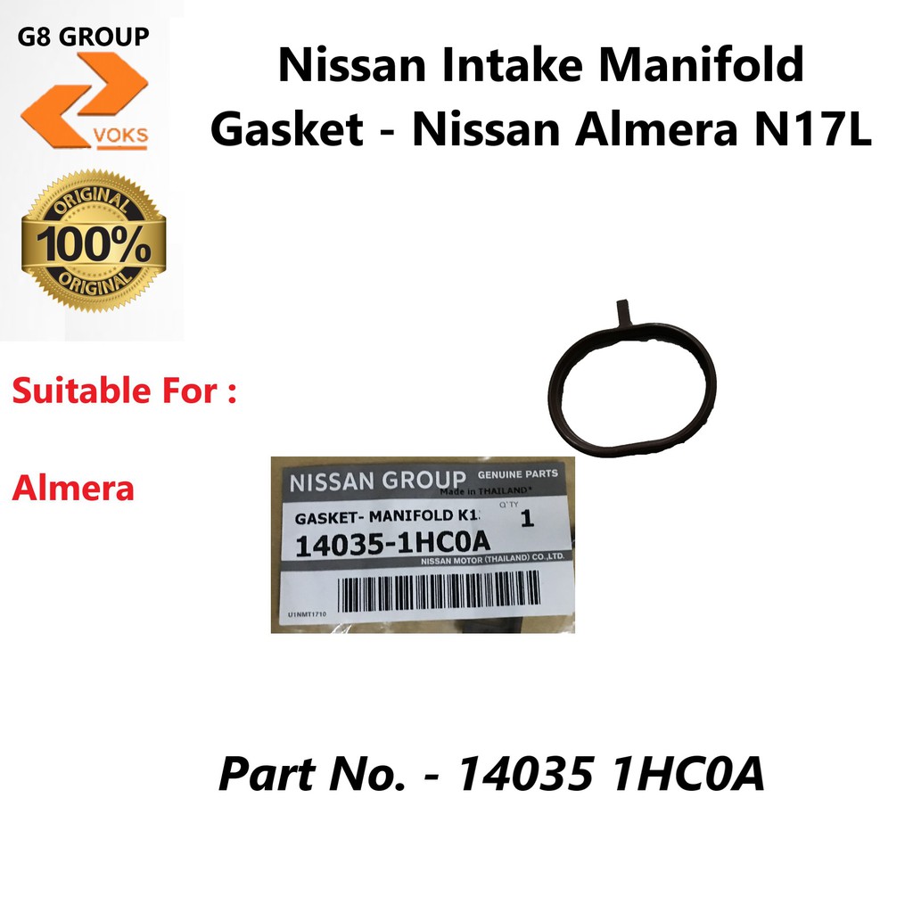 Nissan Intake Manifold Gasket - Nissan Almera N17L ( 14035 1HC0A ...