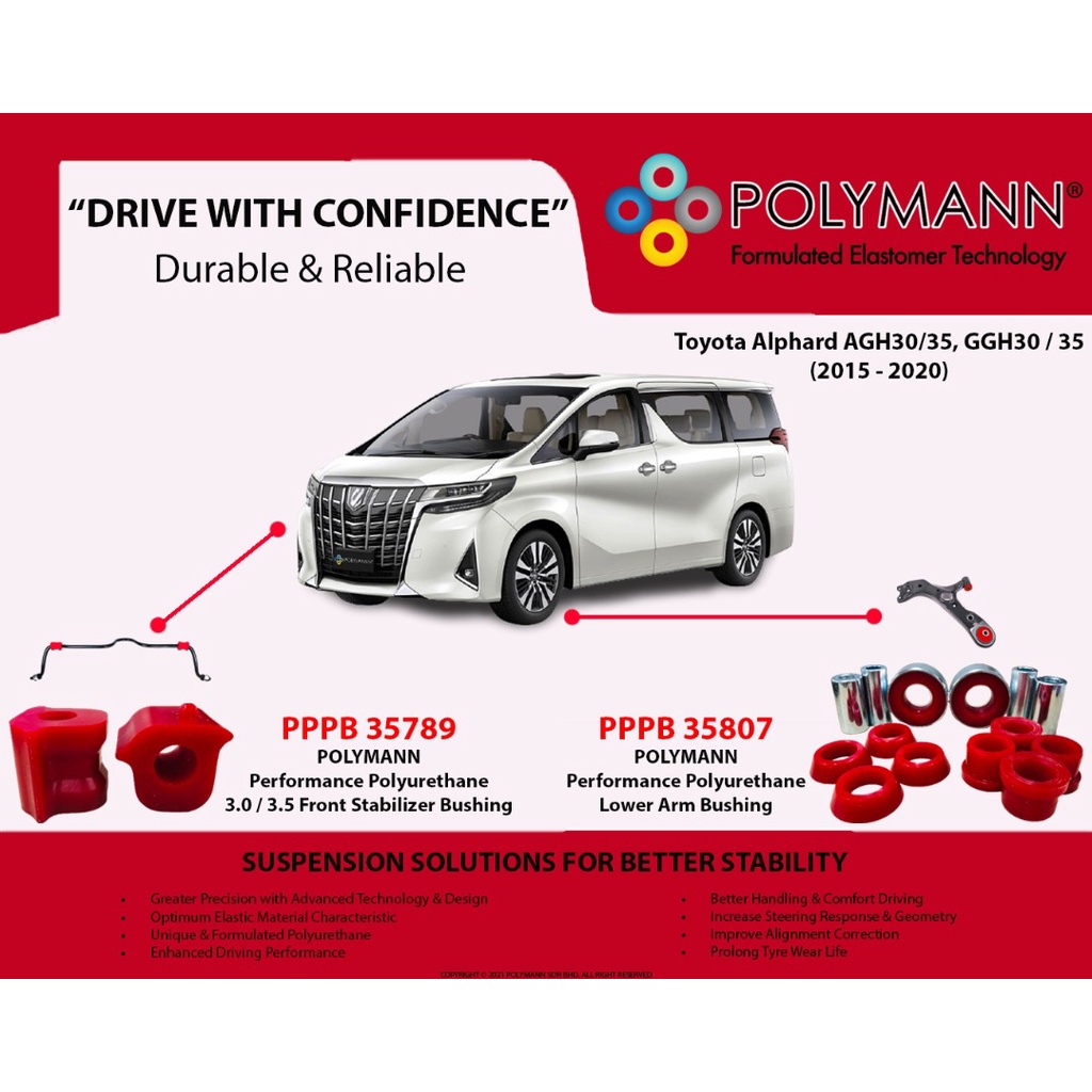 Polymann Toyota Alphard GGH30 (2008 - 2020) Front Lower Arm ...
