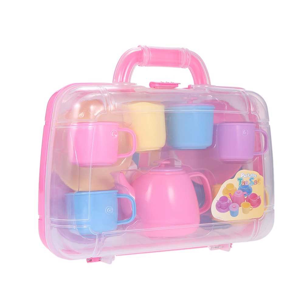 Portable Tea Set with Carry case Pastel Colours Plastics Toys for ...