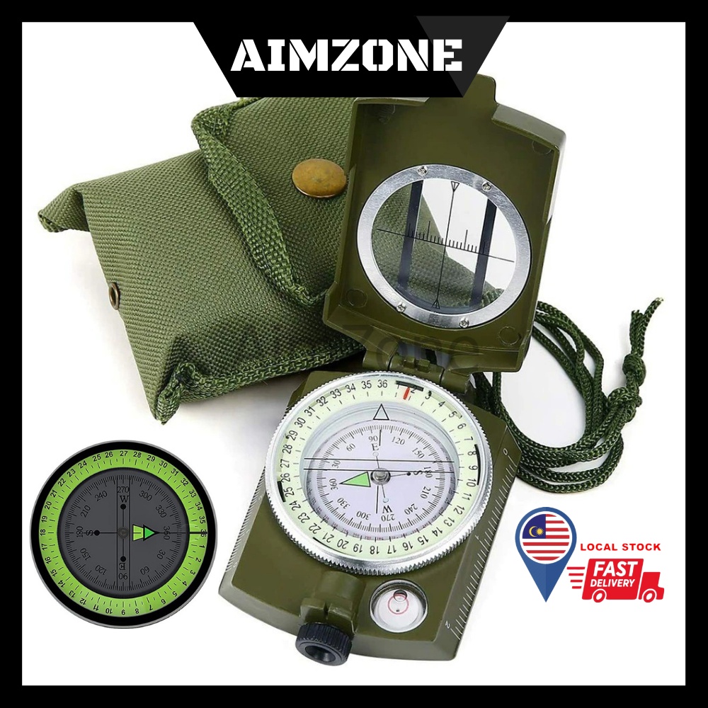 AimZone Army Compass Lensatic Sighting Waterproof Kompas Tentera ...