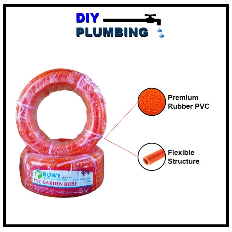 Rubber Garden 30 Meter Hose Paip Air Getah Paip Tebal Garden Hose Pipe ...